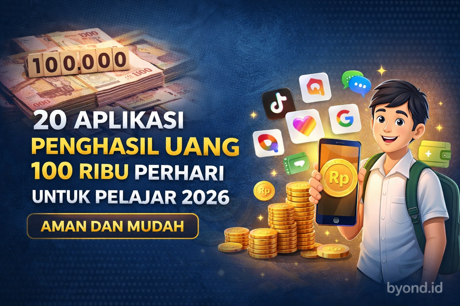 20 Aplikasi Penghasil Uang 100 Ribu Perhari untuk Pelajar 2026, Aman ...